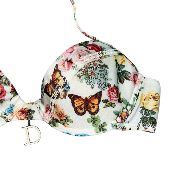 Dior | Swim | Auth Vtg Christian Dior Floral Rose Garden Butterfly ...